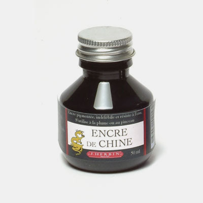 Encre de chine noir J.Herbin, bouteille 50 ml : Art du Papier – L'Art du Papier Paris