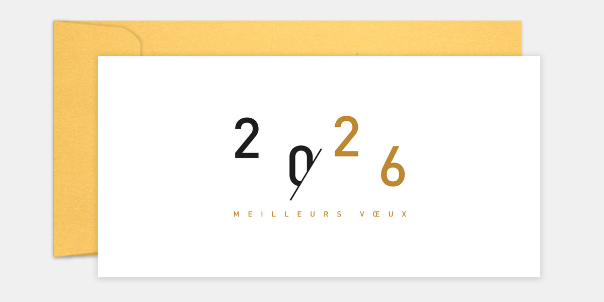 Personalized 2026 Slash Greeting Card - Studio 48 – L'Art du Papier Paris