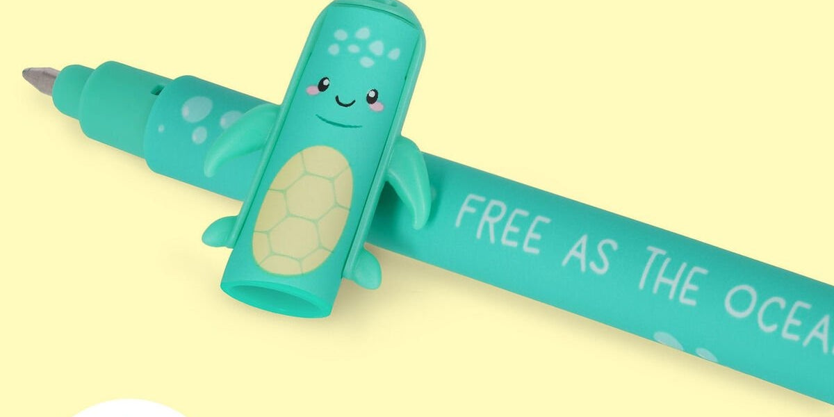 Set stylos encre gel effaçables - Animaux des mers - tortue - poisson ...