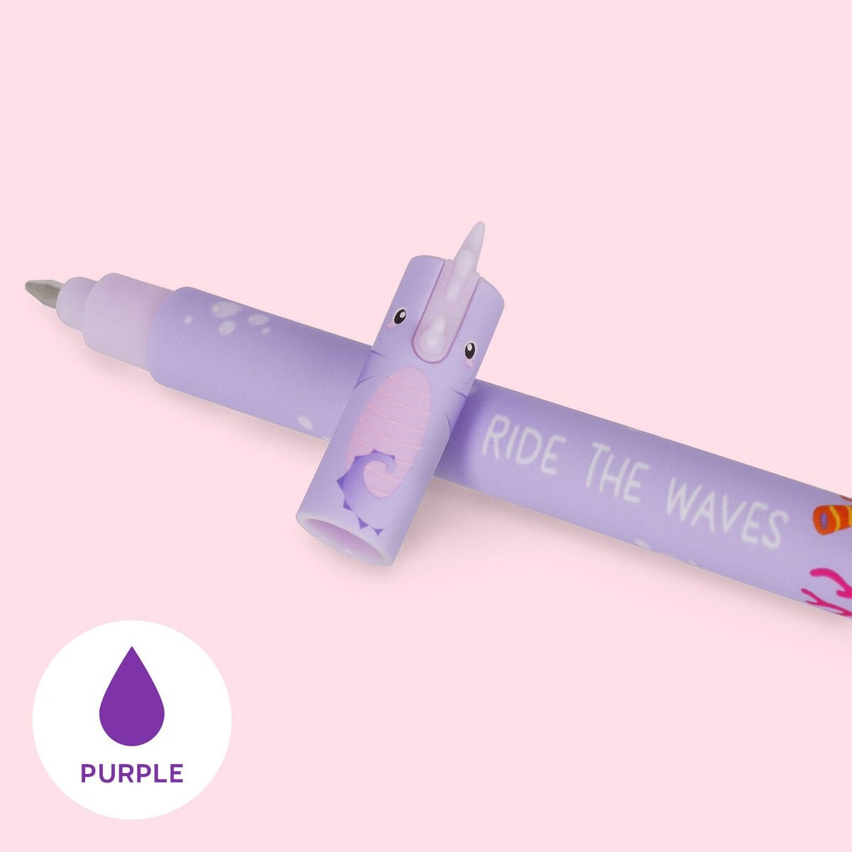 Set stylos encre gel effaçables - Animaux des mers - tortue - poisson ...